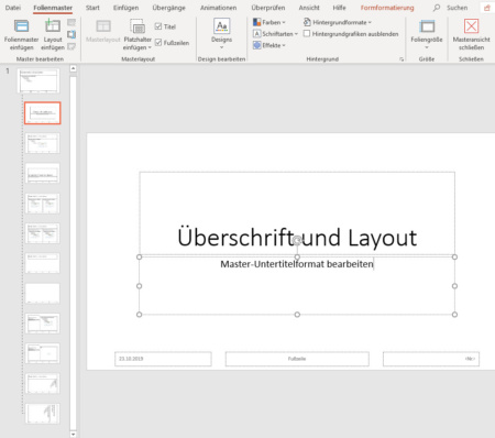 PowerPoint: Überschrift und Layout anpassen